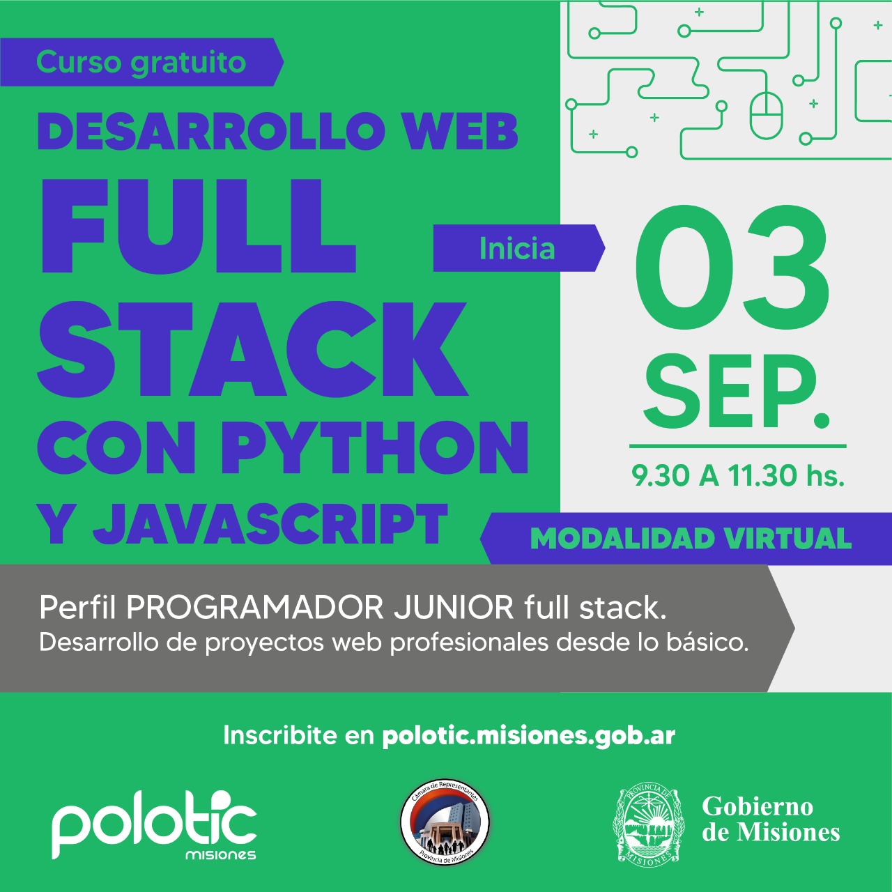 PoloTIC presenta: Desarrollo Web Full Stack con Python y JavaScript - Agencia de Noticias Guacurari