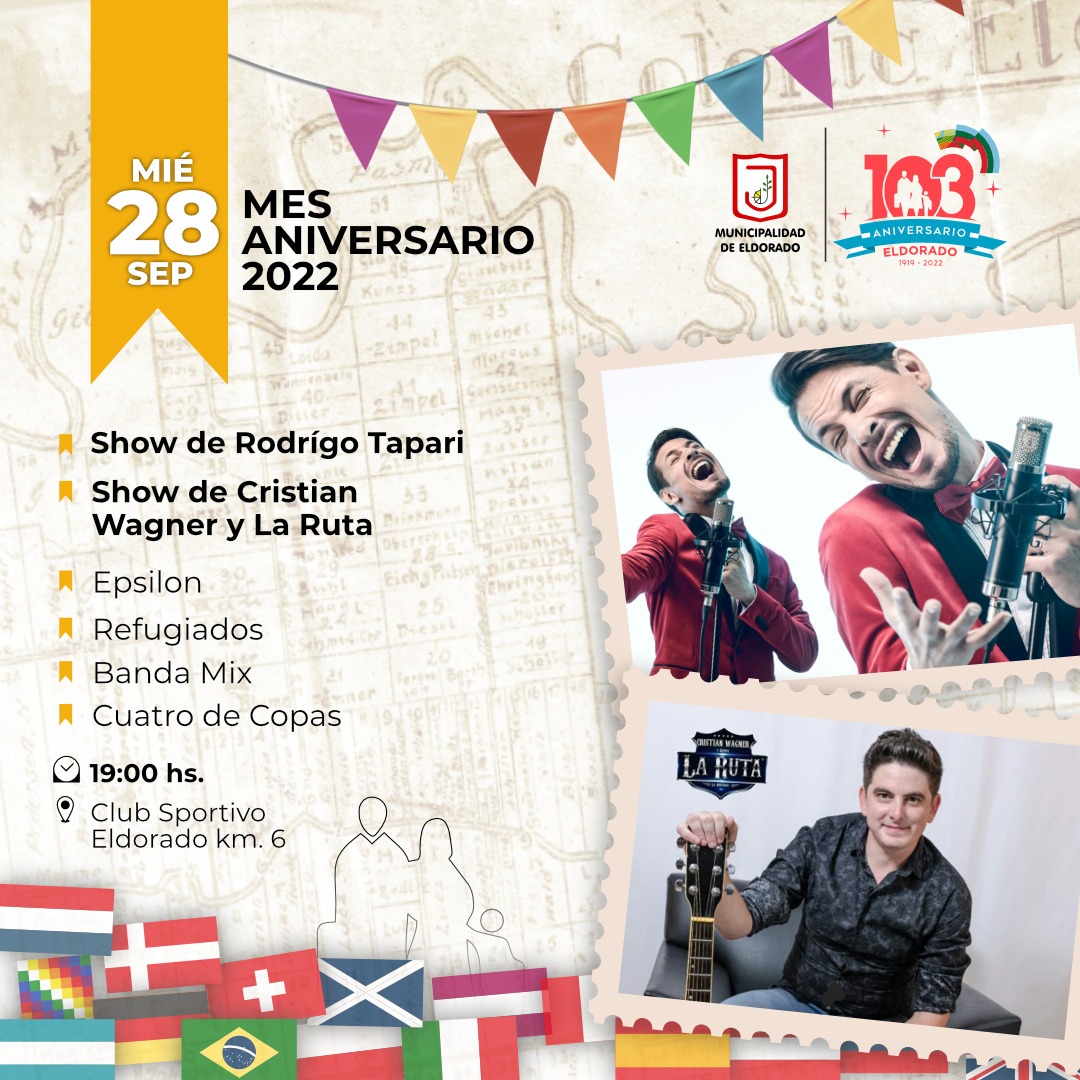 Reciben el aniversario de Eldorado con el show de Rodrigo Tapari y más artistas - Agencia de ...